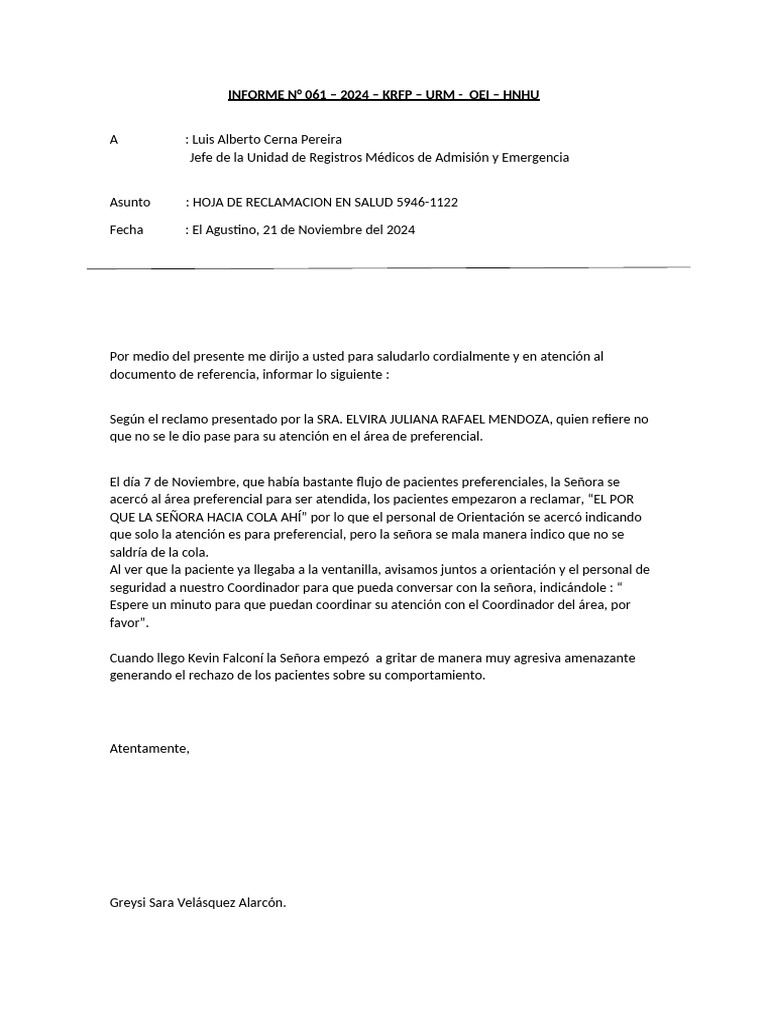 Modelo de Respuesta para Reclamo | PDF