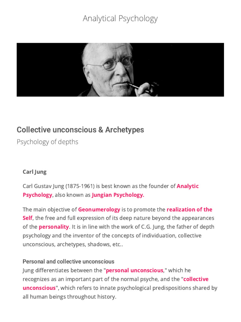 Carl Jung Psychology - Collective Unconscious and Archetypes | PDF ...