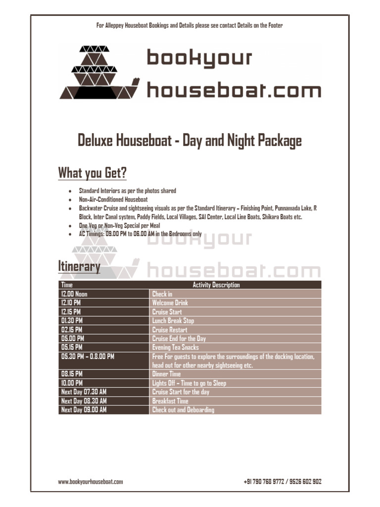Deluxe Day & Night Package | PDF | Lunch | Cuisine