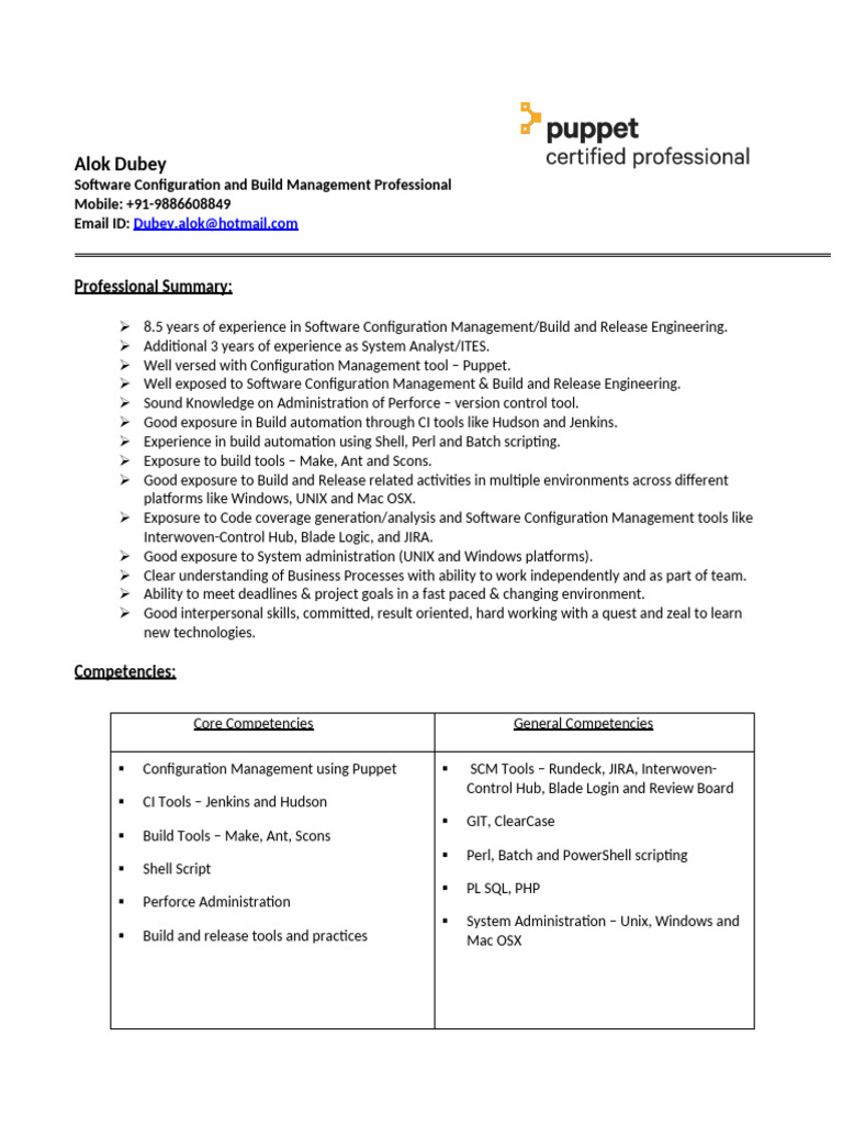 5 - Alok Dubey - Devops Engineer) - 8 Yrs 5 Months | PDF | Quick Books | Hewlett Packard