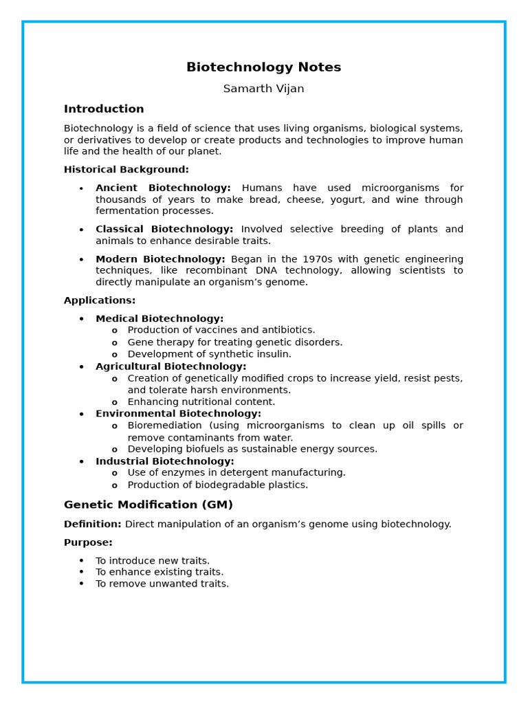 Biotechnology (Criterion D) | PDF | Biotechnology | Genetic Engineering