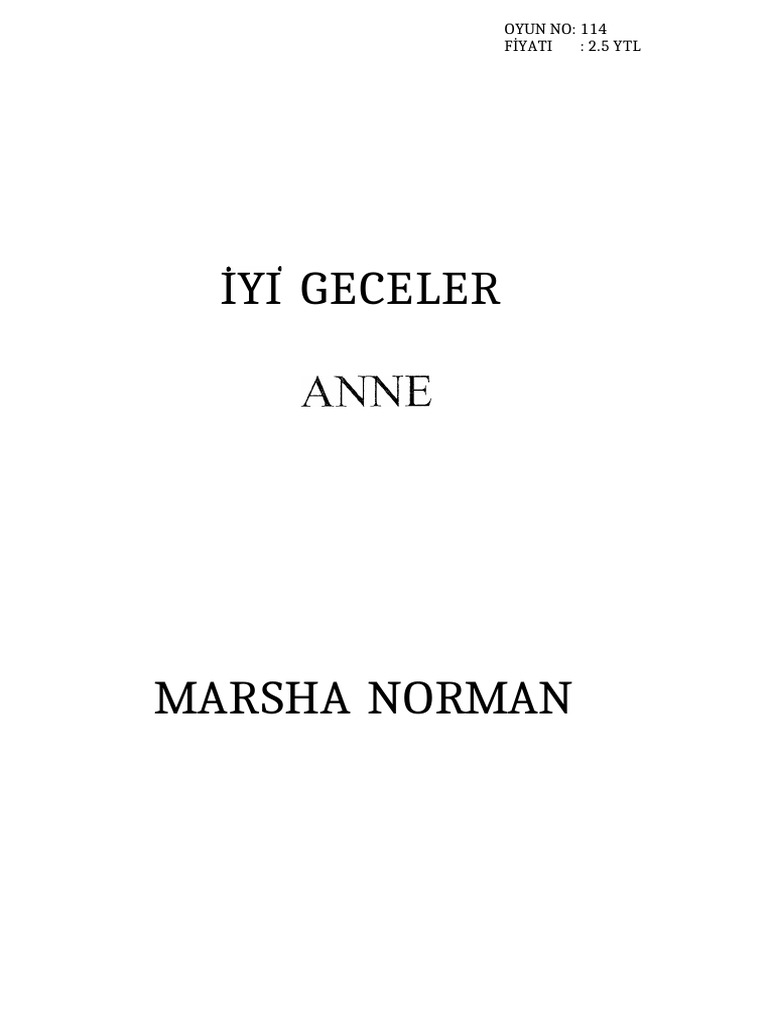 Marsha Norman - İyi Geceler Anne | PDF