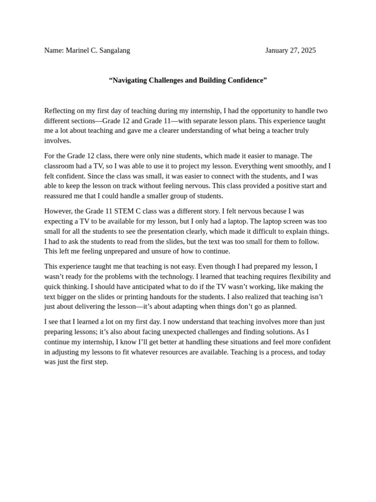 Day 1 Reflection | PDF