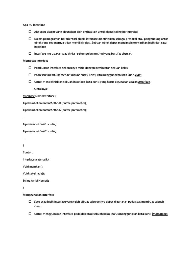 Apa Itu Interface | PDF