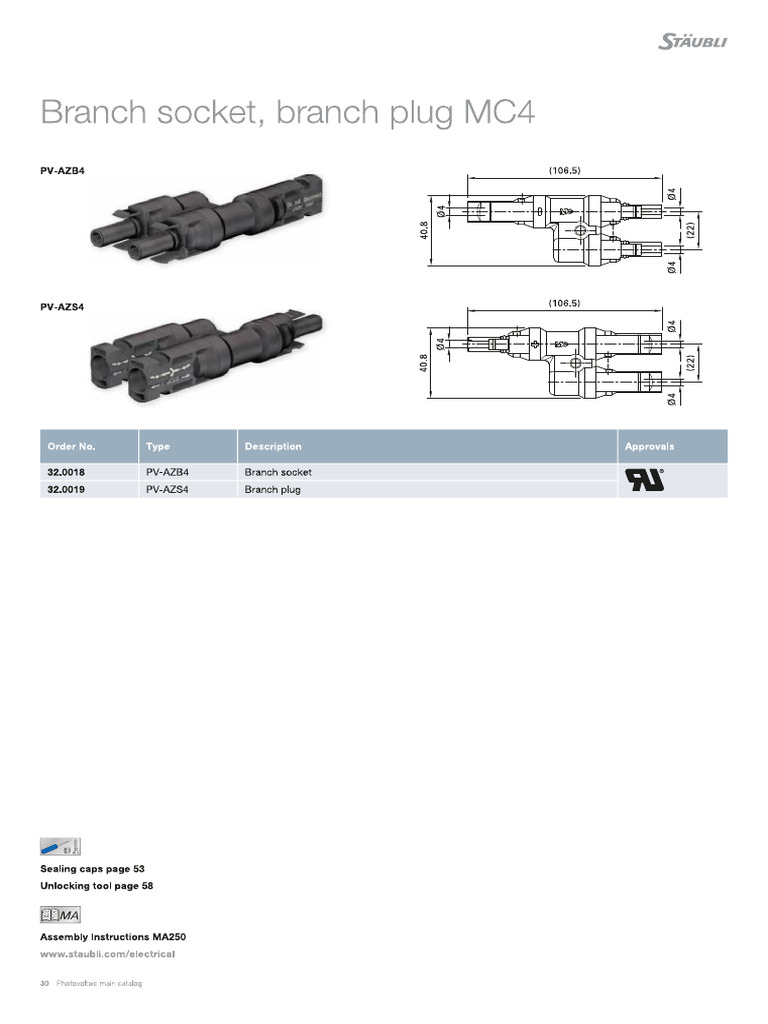 Mc4 Pv-Azb4 Pv-Azs4 Datasheet | PDF