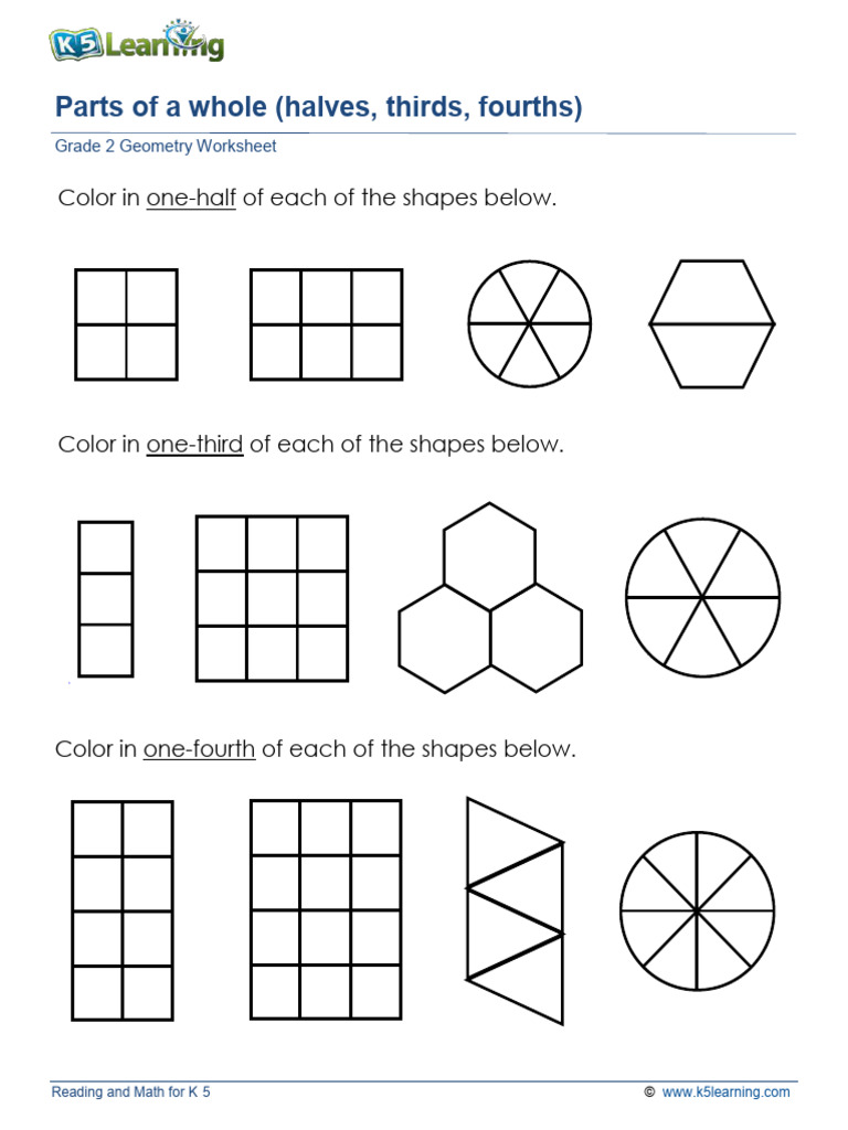 Grade 2 Geometry Parts Whole A | PDF
