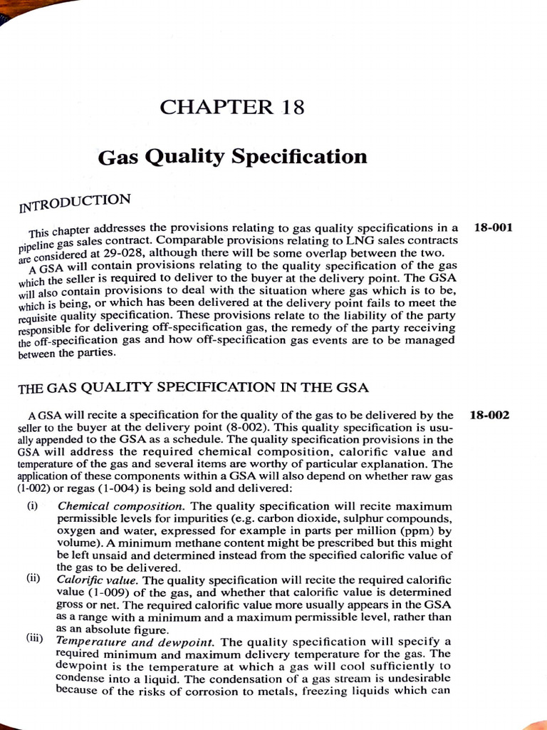 Gas Quality Specifications in GSAs | PDF | Indemnity | Gases