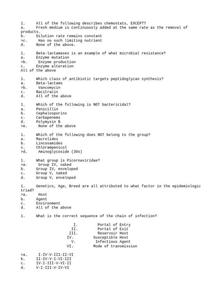 Microbial Resistance and Infection Chain Quiz | PDF