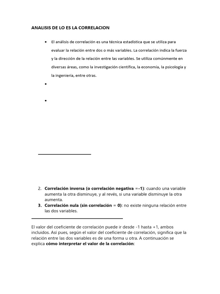 Analisis de Correlacion | PDF | Análisis estadístico | Enseñanza de ...