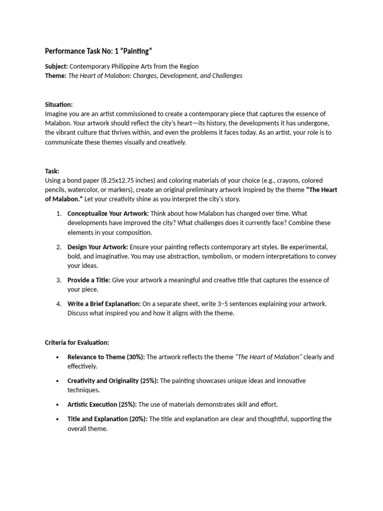 Performance Task No 1 Painting | PDF