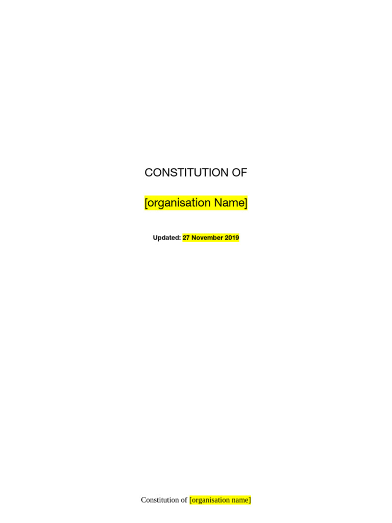 Example Constitution - Sport NGO - NPO Registration | PDF | Board Of ...