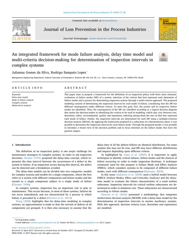 Inspection Policy Framework for Complex Systems | PDF | System