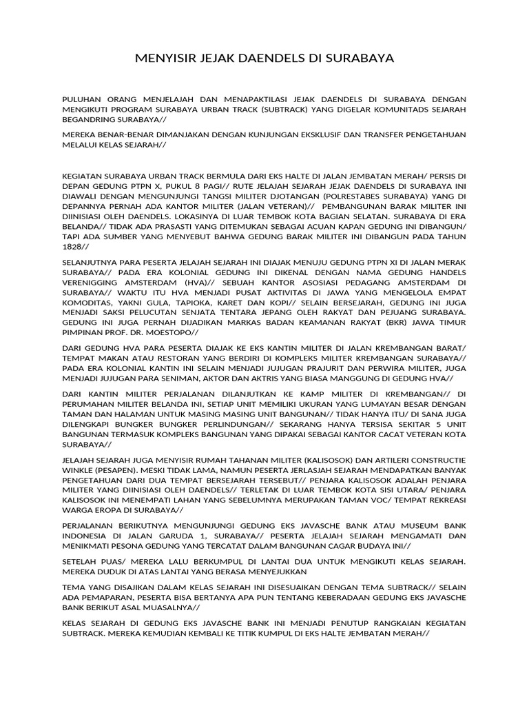 Subtrack Daendels | PDF