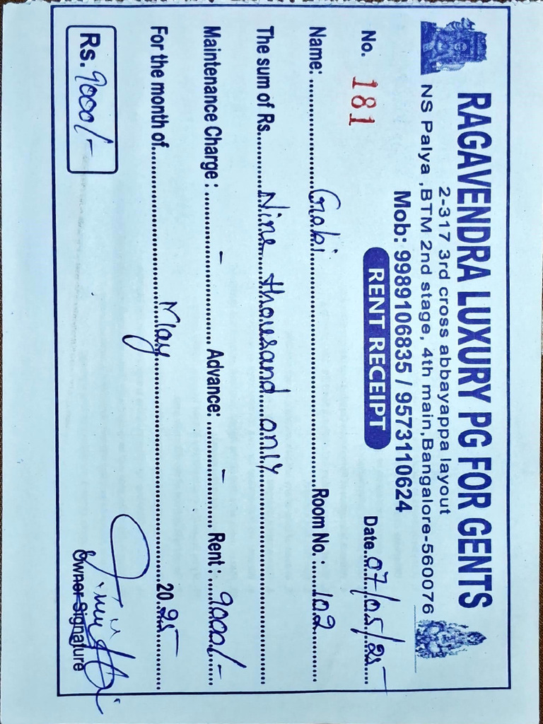 PG Rent May 2025 | PDF