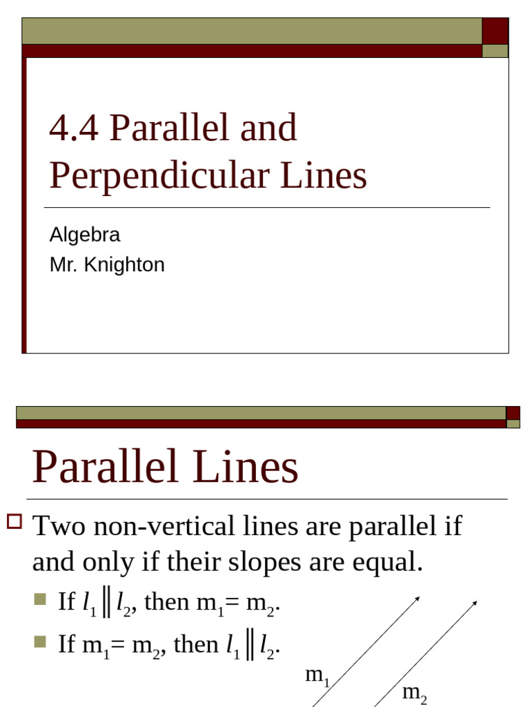 Parallel and Perpendicular Lines | PDF