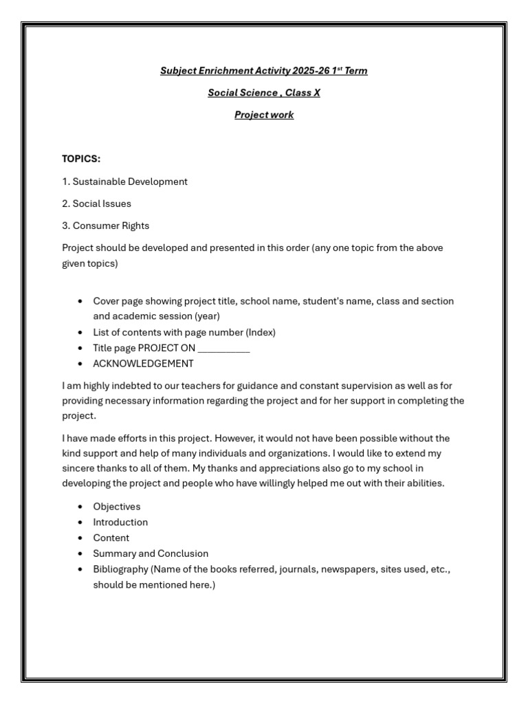 SSC Project Work 2025 | PDF