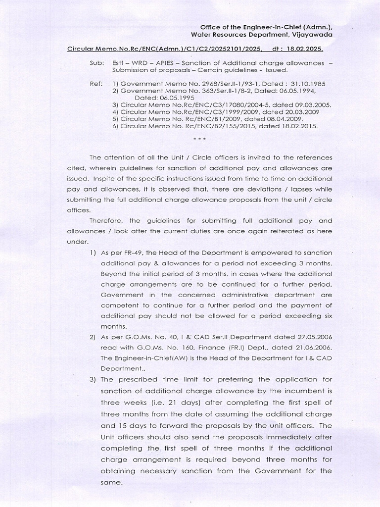 Circular On FAC Allowances | PDF