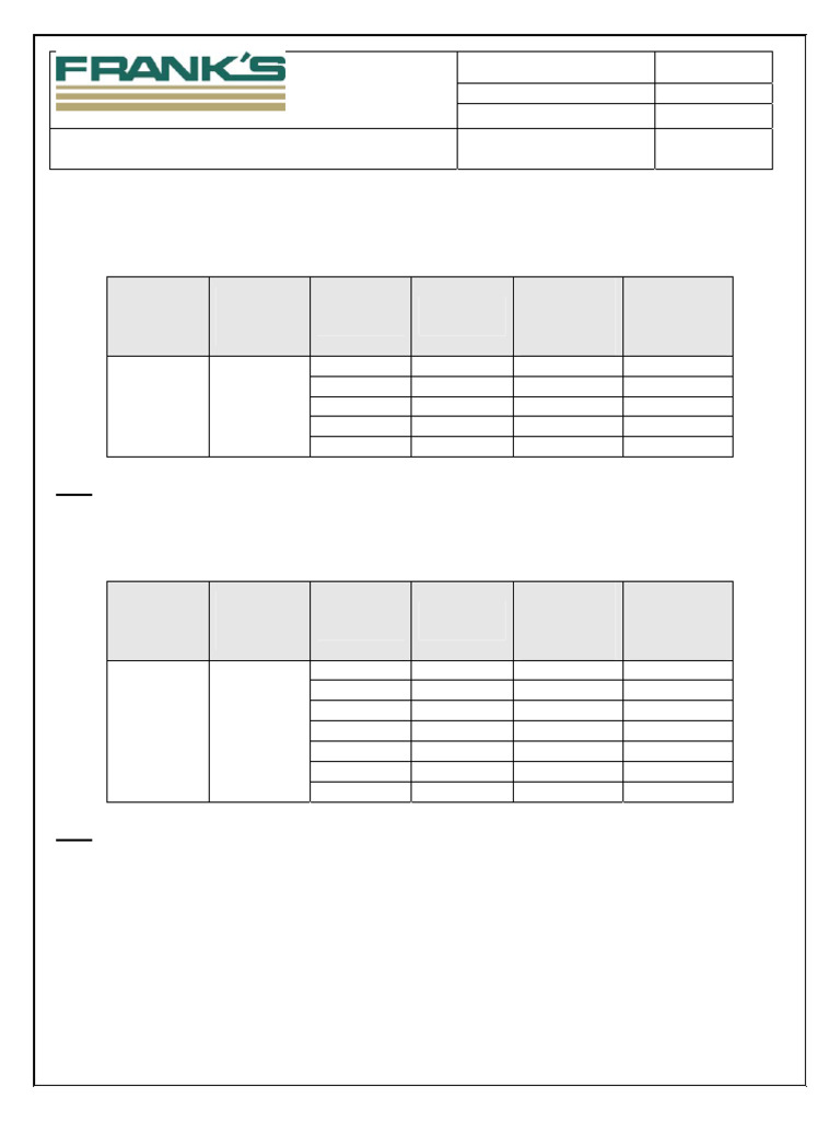 Elevator Insert Reducing Chart | PDF