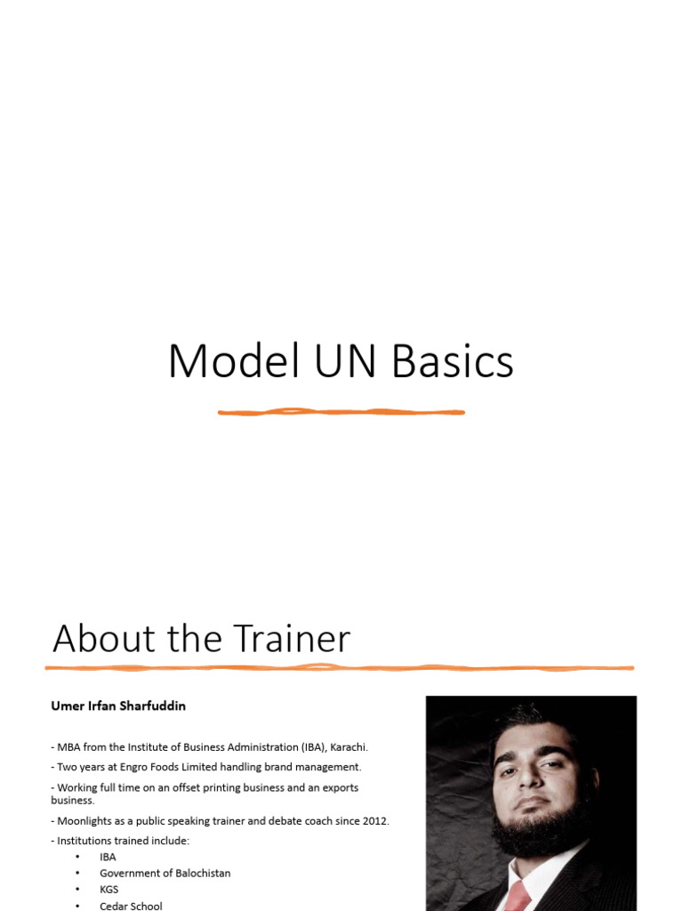 MUN Training Slides - Basics | PDF | United Nations | International Relations