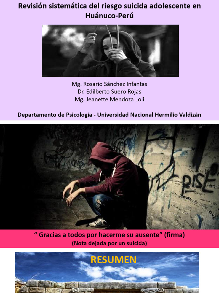 Riesgo Suicida Adolescente en Huánuco | PDF | Suicidio | Sicología