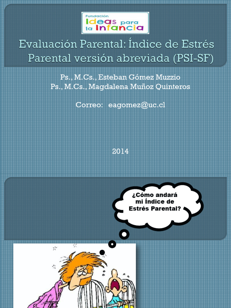 Evaluación del Estrés Parental en Chile | PDF | Estrés (biología ...