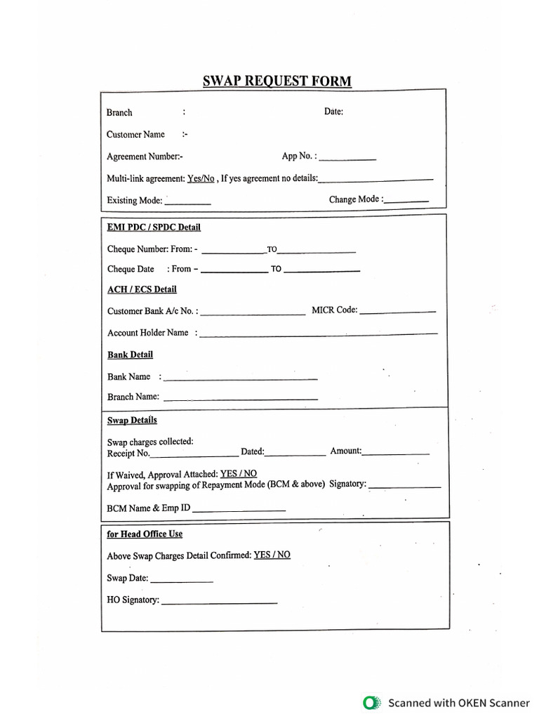 Swapping Request Form | PDF