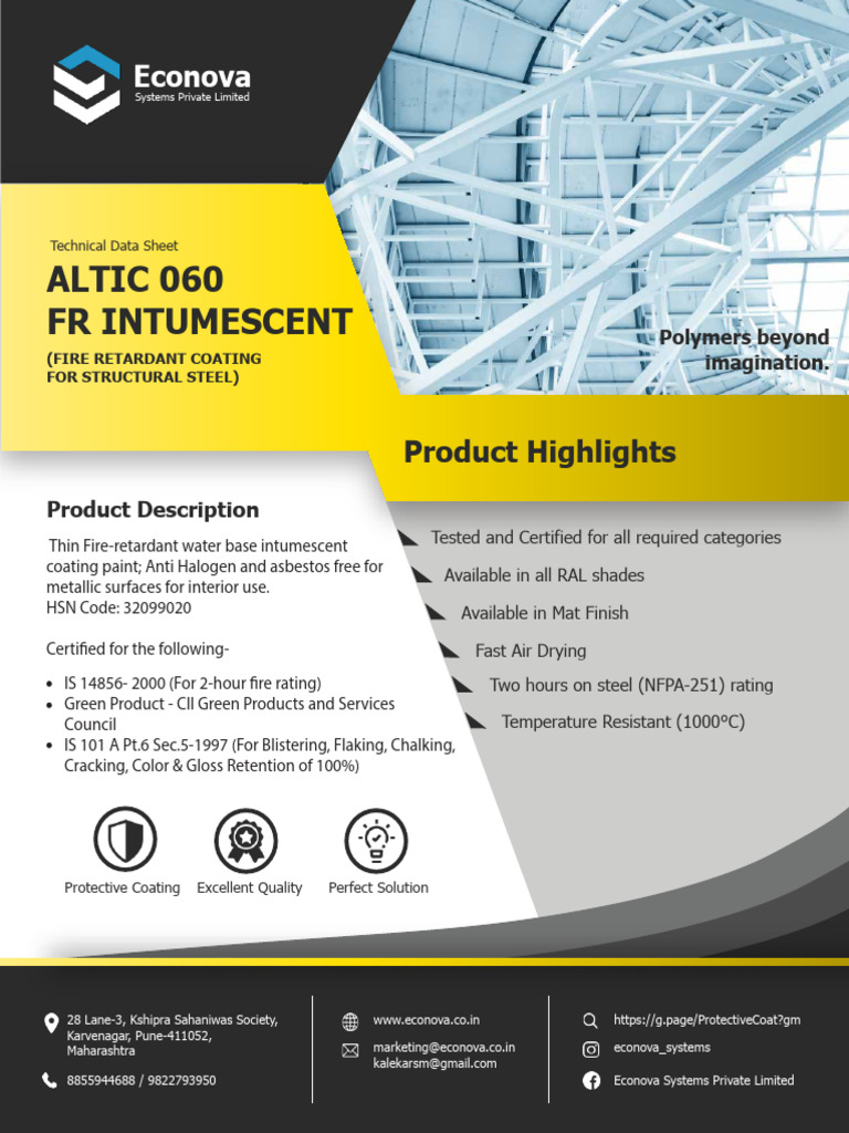 ALTIC 060 Fire Retardant Coating | PDF | Industrial Processes ...