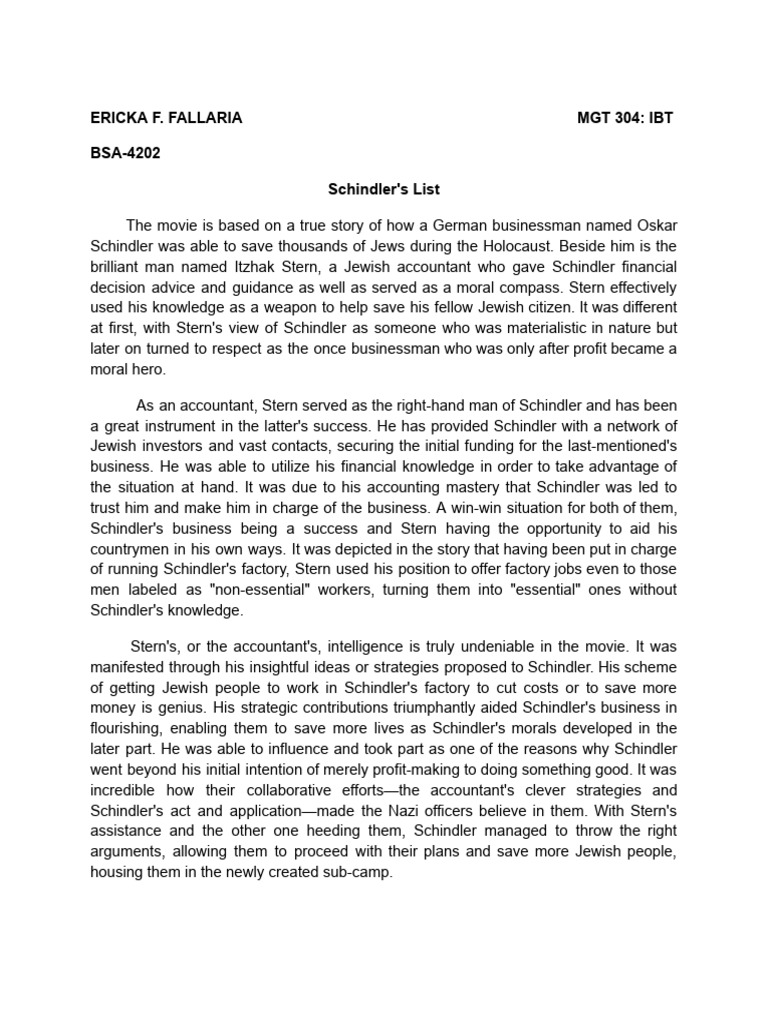 Schindler's List Review | PDF | Jews And Judaism | The Holocaust