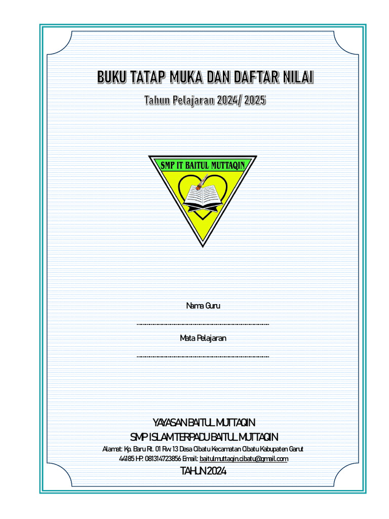 Cover Daftar Nilai | PDF