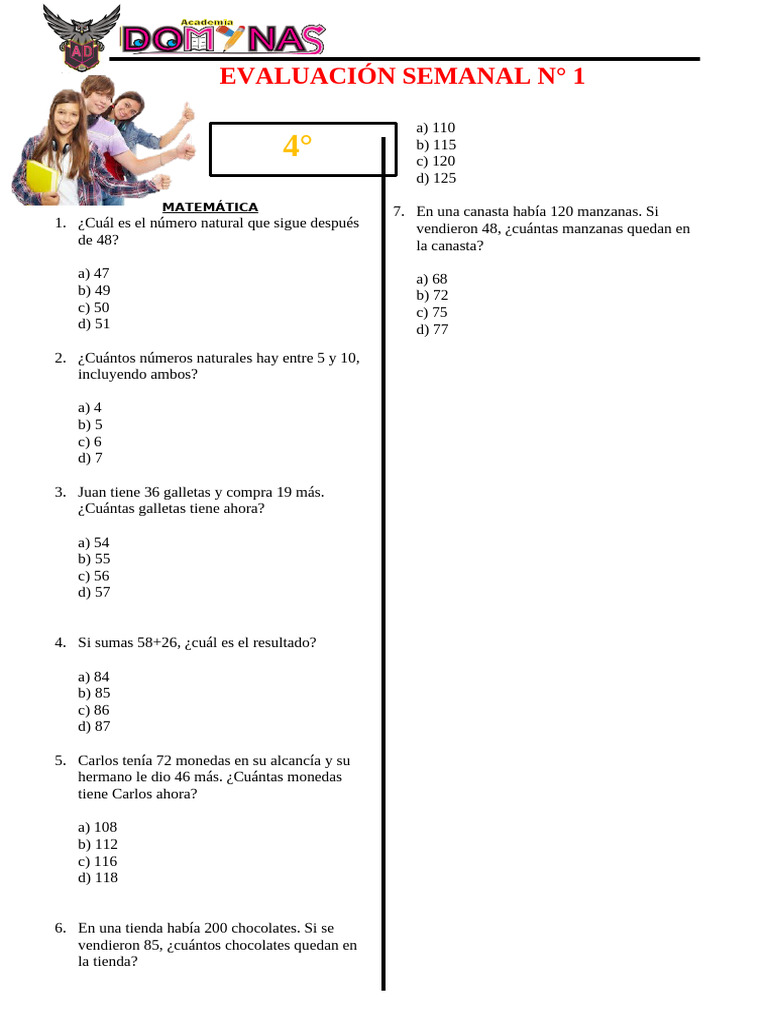 4to Matematica | PDF