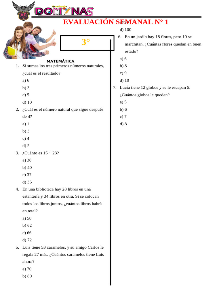 3ro - Matematica | PDF