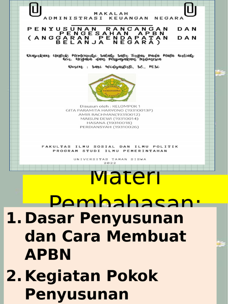 4. TUGAS 2- KELOMPOK 1 (PENYUSUNAN RANCANGAN DAN PENGESAHAN APBN) | PDF