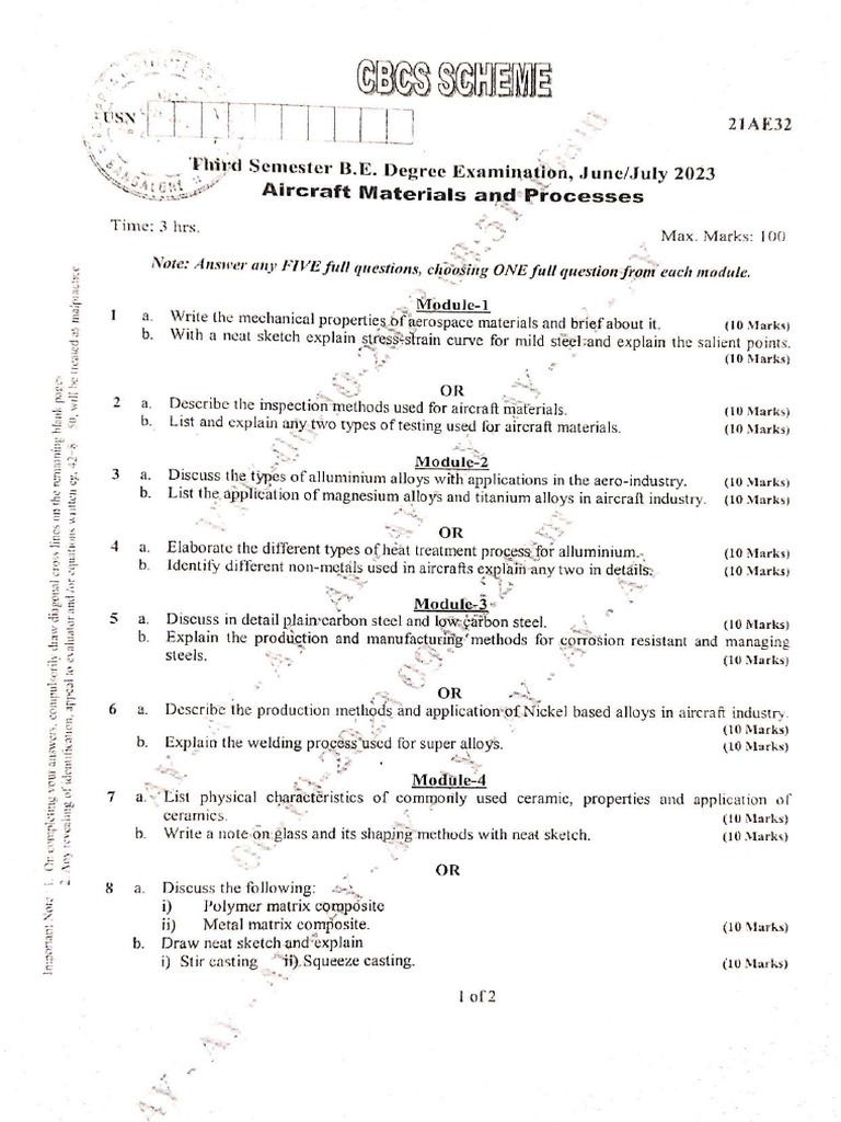 Aircraft Materials QP Format | PDF