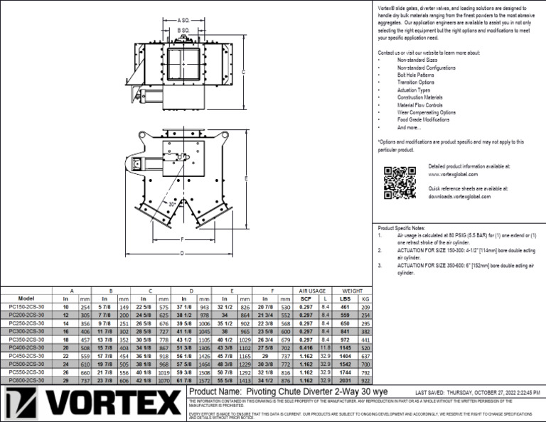 Pivoting Chute Diverter Specifications | PDF | Mechanical Engineering ...