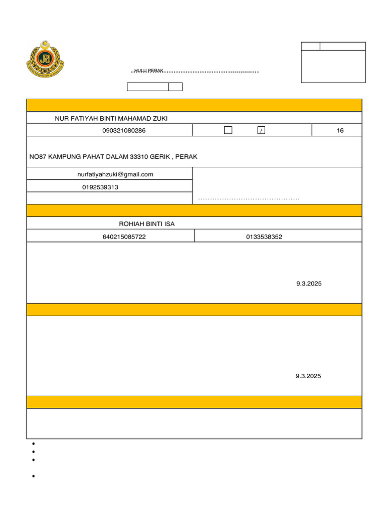 Borang Permohonan Peserta Mylesen b2 | PDF
