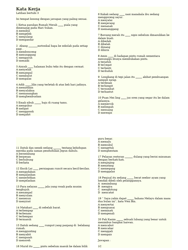 Kata Kerja | PDF