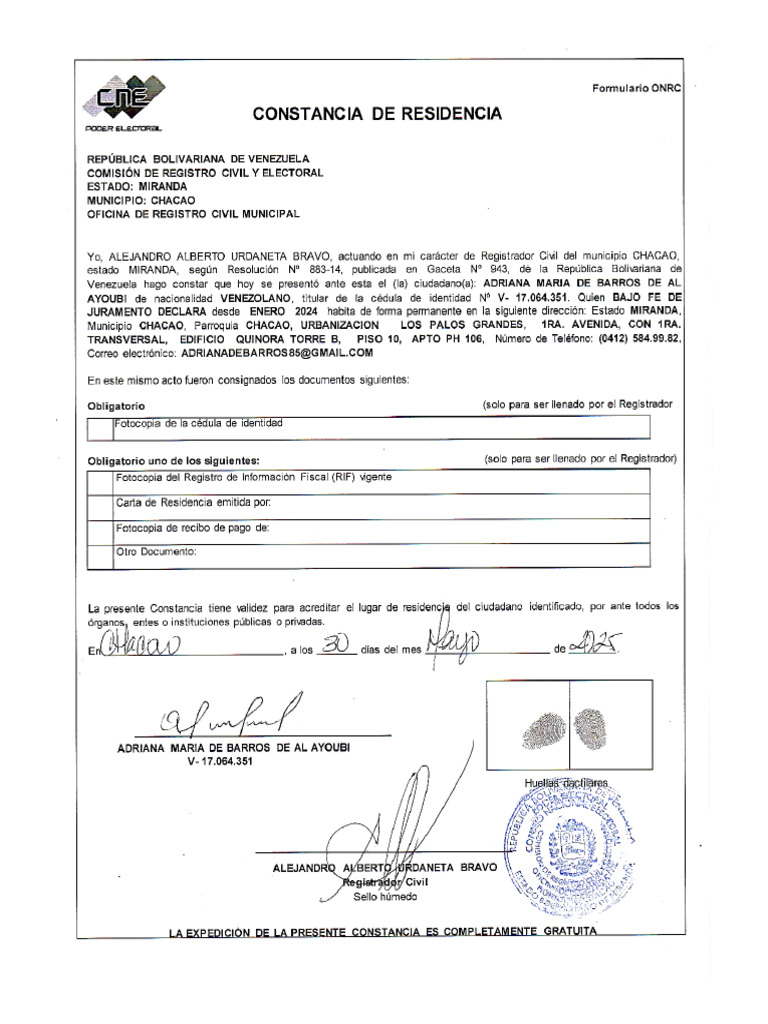 Constancia de Residencia | PDF