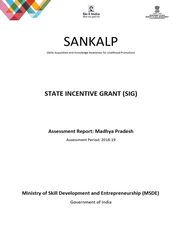 SANKALP-SIG Assessment Report 2018-19 Madhya Pradesh | PDF
