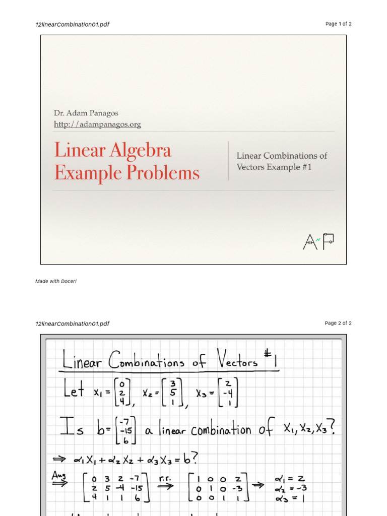 12 Linear Combination 01 | PDF