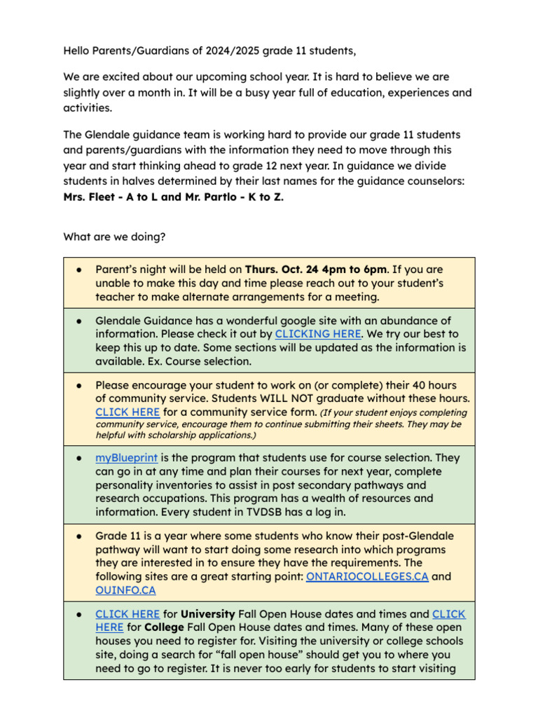 Grade 11 Guidance Information | PDF