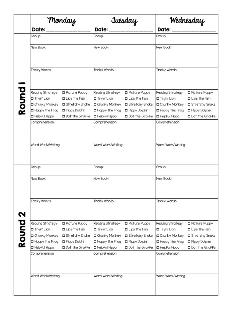 Weekly Guided Reading Plans | PDF | Zoology