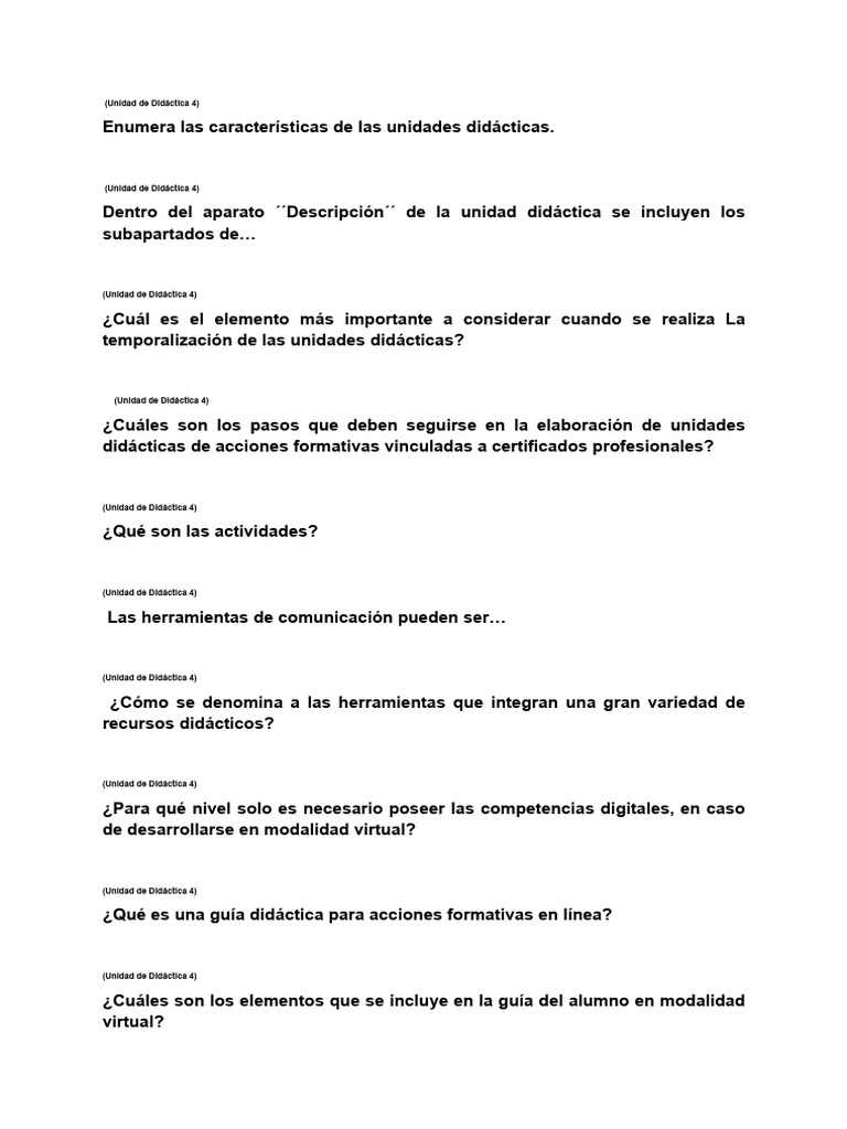 UD 4. Ejercicios de Autoevaluación | PDF