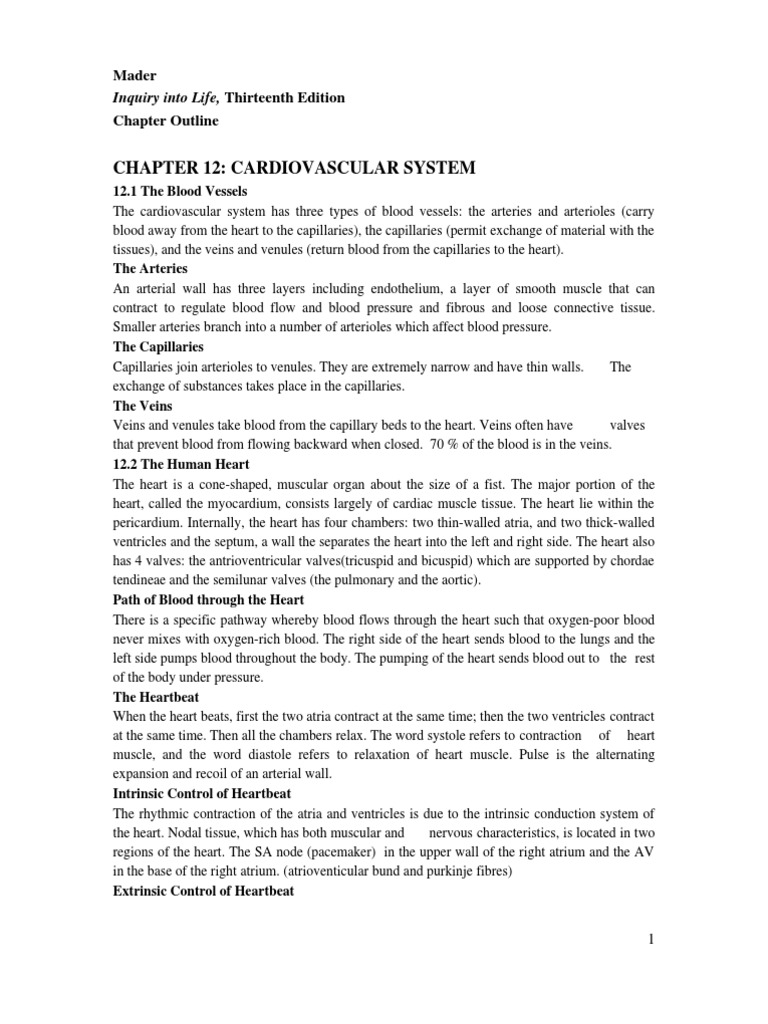 Chapter 12: Cardiovascular System: Inquiry Into Life, Thirteenth ...