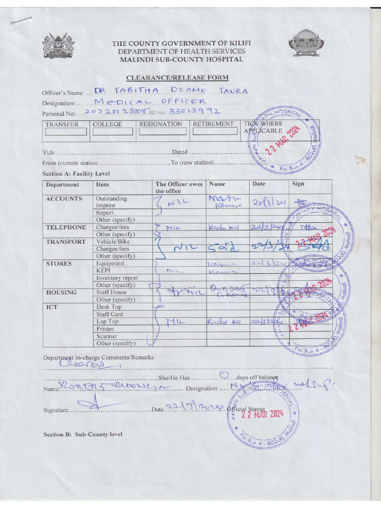 Clearance Form | PDF