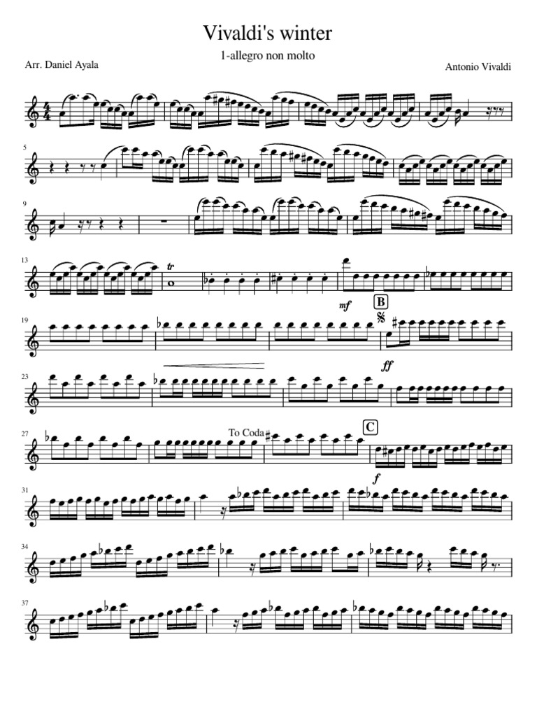 Alto Solo For Vivaldis Winter | PDF