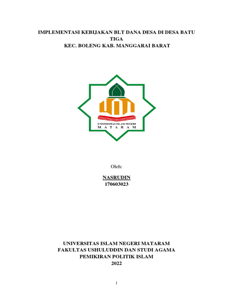 Implementasi Kebijakan BLT 2022 | PDF