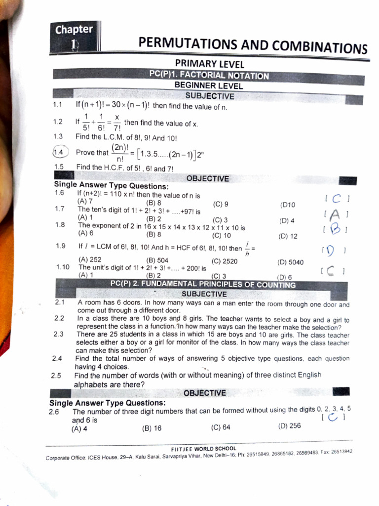 permutation and combinations | PDF
