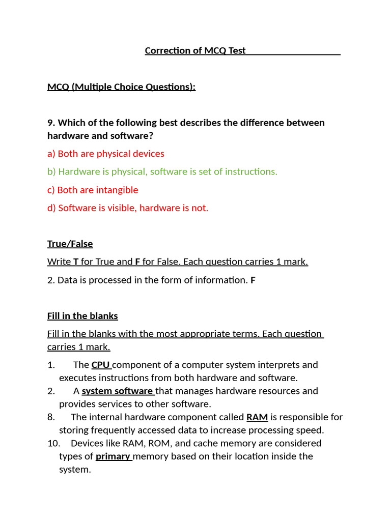 MCQ Test! | PDF