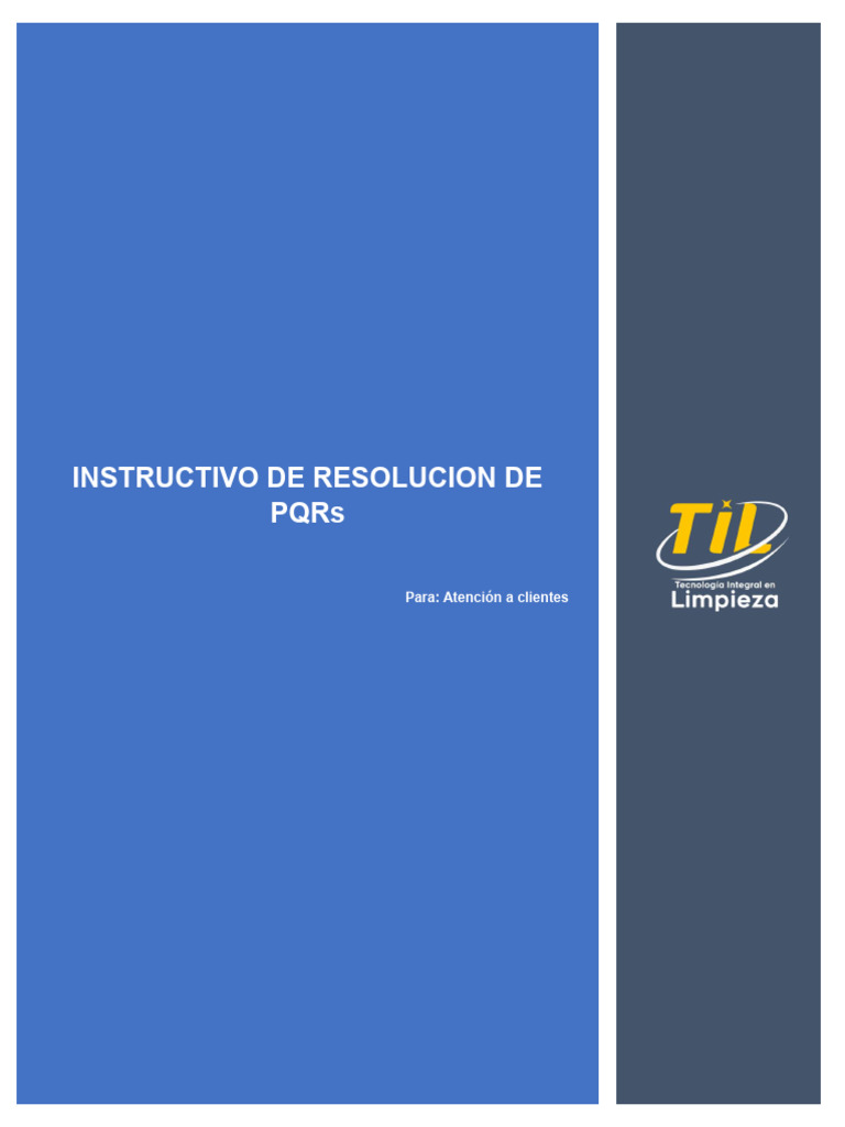 Instructivo de Resolucion Pqrs | PDF | Servicio al Cliente | Cliente