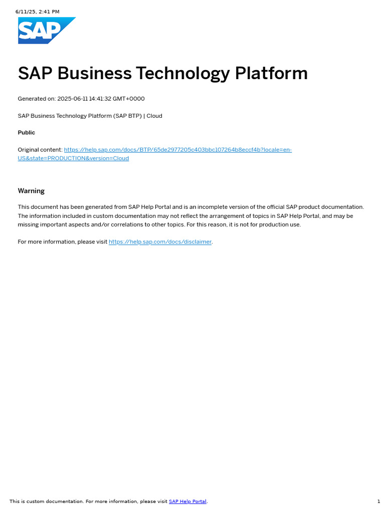 SAP BTP Security | PDF | Transport Layer Security | Cloud Computing